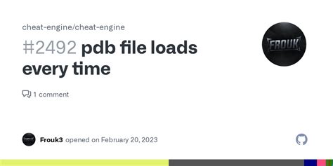 Pdb File Loads Every Time · Issue 2492 · Cheat Enginecheat Engine · Github