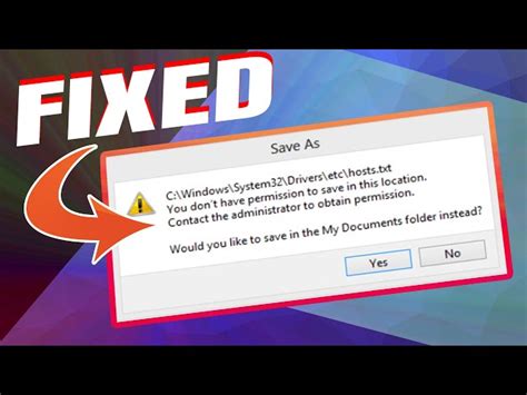 You Dont Have Permission To Save In This Location Error