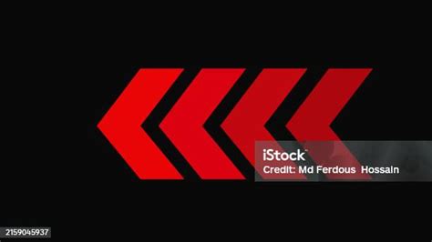 빨간색으로 빛나는 왼쪽 화살표 검은 배경에 빛나는 화살표입니다 3d 렌더링 빛나는 화살표 추상 배경입니다 0명에 대한 스톡 벡터 아트 및 기타 이미지 Istock