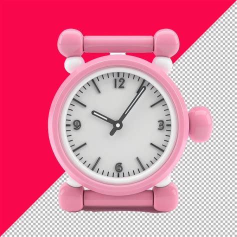 귀여운 시계 3d 만화 고립 된 렌더 투명한 배경 Png Psd 프리미엄 Ai 생성 Psd