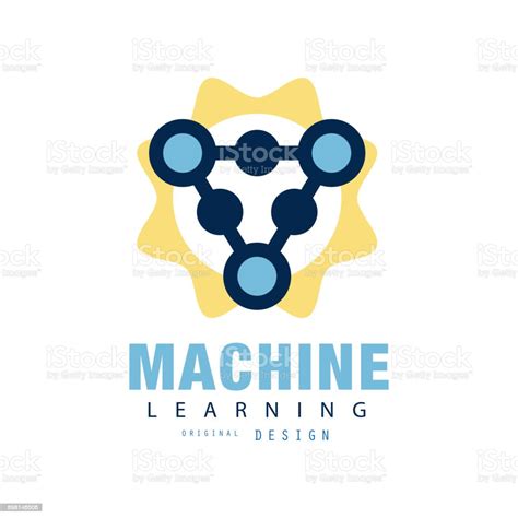 기계 학습의 크리에이 티브 플랫 상징입니다 컴퓨터 과학 또는 산업 개념 비즈니스 카드 레이블 또는 광고 포스터에 대 한 기술 벡터 디자인 과학에 대한 스톡 벡터 아트 및