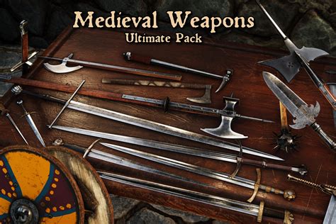 Medieval Weapons Melee Weapon Pack Swords Axes Maces Polearms 3d 무기 Unity Asset Store