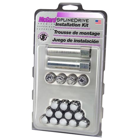 Chrome Splinedrive 4 Lug Wheel Installation Kit M12 X 125 Thread Size