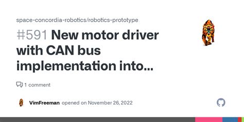 New Motor Driver With Can Bus Implementation Into Mobileplatform Issue Space Concordia