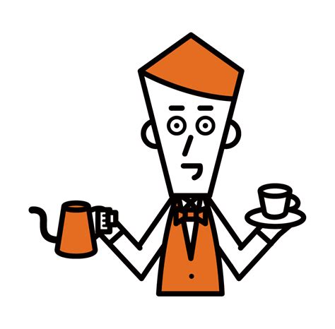 바리스타 카페 오너의 일러스트남성 무료 일러스트 소재집 Kukukeke