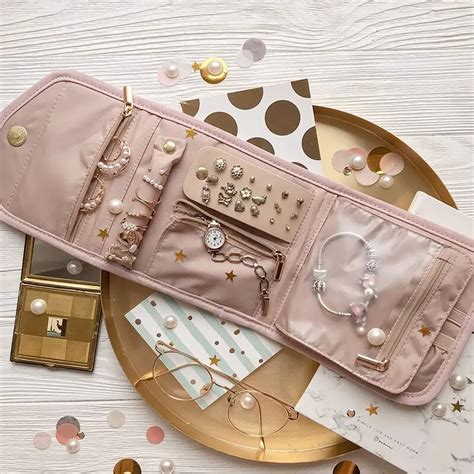 Roll Foldable Velvet Jewelry Bag Necklace Earrings Rings Storage Bag