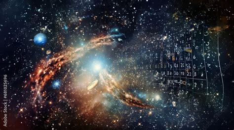 Digital Seamless Mathematical Formulas Abstract Digital Futuristic Background With Math