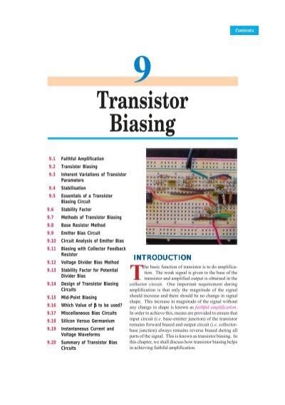 9 Transistor Biasing Talking Electronics
