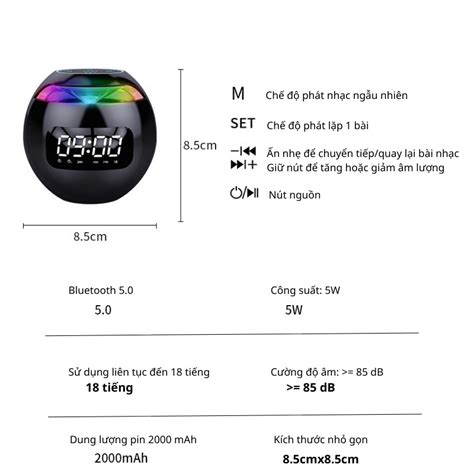 Mua Loa Bluetooth Mini Hình Cầu Loa Bluetooth Kiêm đồng Hồ Báo Thức