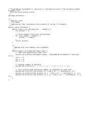 Variables Java Programming Assignment Exercise Calculate