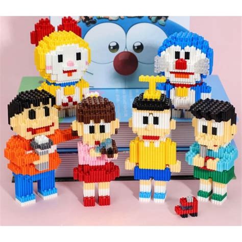 [hot] Mô Hình Đồ Chơi Lắp Ráp Doremon Doremi Nobita Shizuka Jaian Suneo Bộ đồ Chơi Lắp Ráp