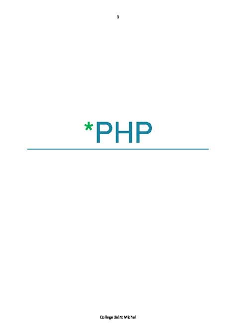 Tutoriel Complet De Php Coursinfopdf Com