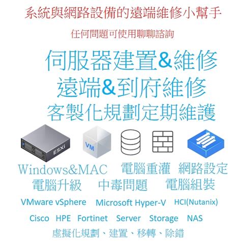 虛擬化建置 移轉 升級 規劃 網路建置 防火牆設定 伺服器安裝建置維修 VMware cisco 客製化規劃 蝦皮購物
