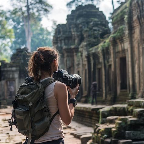 A Reporter Exploring Cultural Heritage Sites And Writing About Their Historical Significance