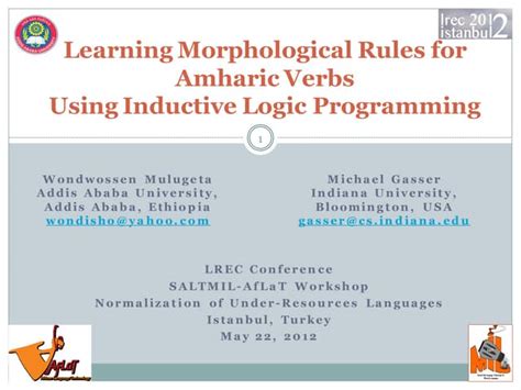 Learning Morphological Rules For Amharic Verbs Using Inductive Logic Programming Pdf