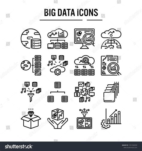 Big Data Icon In Outline Design For Web Design Infographic Presentation Mobile Application