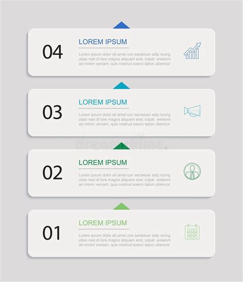 4 Data Infographics Rectangle Tab Index Template Illustration Business Abstract Background