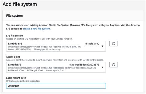 How To Use Efs With Aws Lambda