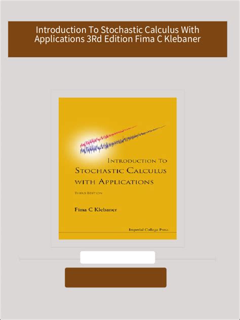 Instant Access To Introduction To Stochastic Calculus With Applications