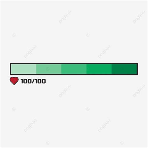 Full Health Bar Vector Health Bar Life Bar Bar Png And Vector With