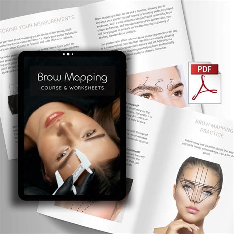Brow Mapping Practice Sheets Pdf Esthetician Training Manual Etsy