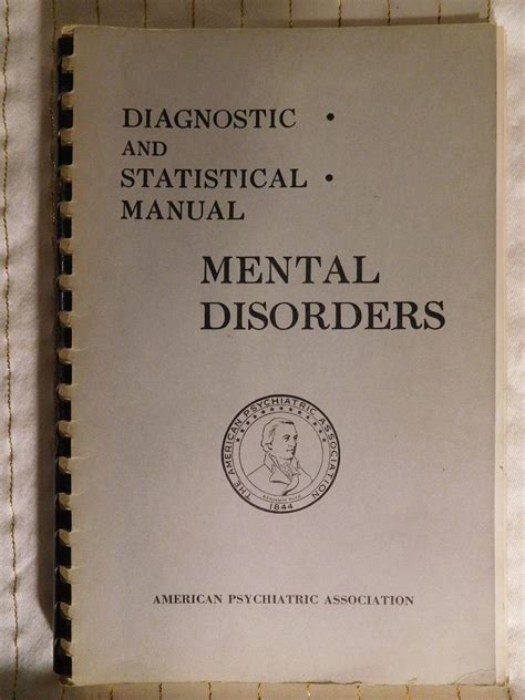 Rare Book Dsm 1 Diagnostic And Statistical Manual ~ Mental Disorders 1st Edition 4635028049