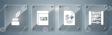 Set Abacus Test Or Exam Sheet Book With Word Mathematics And Feather