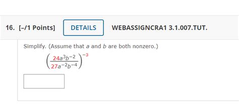 solved simplify assume that a and b are both nonzero