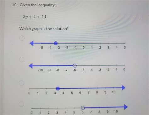 Solved 10 Given The Inequality 3y 4