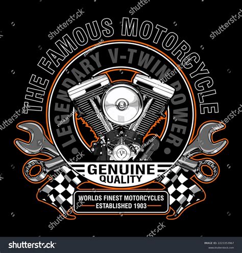 V Twin Engine Vector Template Graphic Stock Vector Royalty Free 2223353967 Shutterstock
