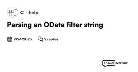 Parsing An Odata Filter String C