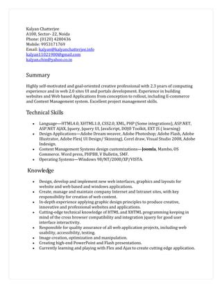 Kalyan Resume Pdf