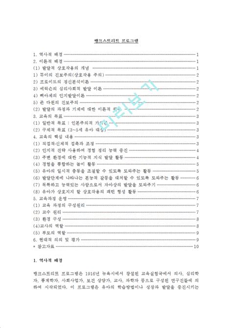 A 레포트 뱅크스트리트 프로그램사범교육레포트