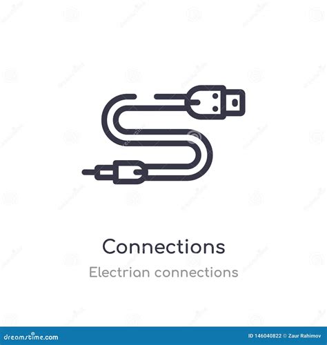 Connections Outline Icon Isolated Line Vector Illustration From Electrian Connections