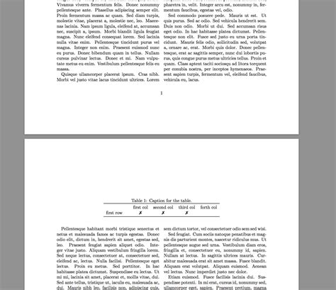 How To Adjust Table Width To 1 Column In 2 Column Document Tex