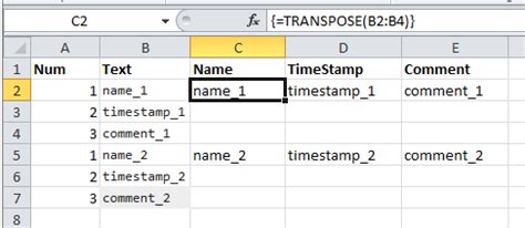 How To Split One Column Of Data Into Multiple Columns In Excel Stack Overflow