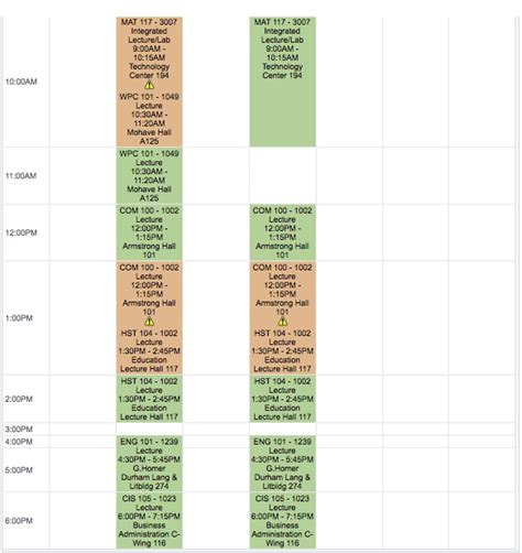 Incoming Freshmen Schedule R Asu