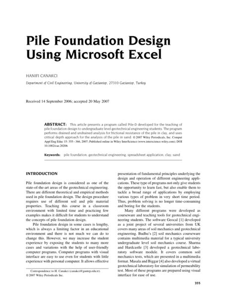 Pile Design Spreadsheet Free Download With Pdf Pile Foundation Design