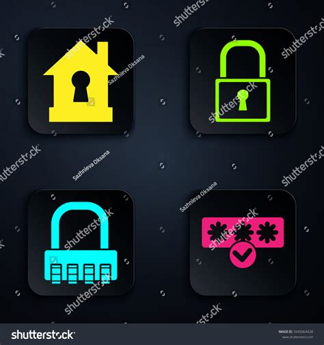Set Password Protection Safety Access House Stock Vector Royalty Free 1645064428 Shutterstock