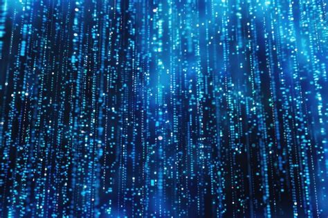 Premium Photo Binary Computer Code Matrix Blue Abstract Background