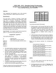 COSC 3360 Assignment 1 2 Pdf COSC 3360 6310 Operating System Fundamentals Assignment 1