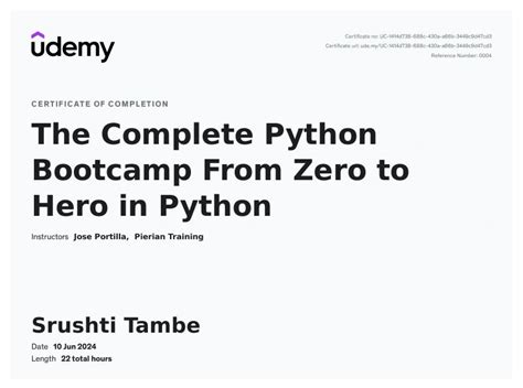 Python Programming Learning Achievement Srushti Tambe