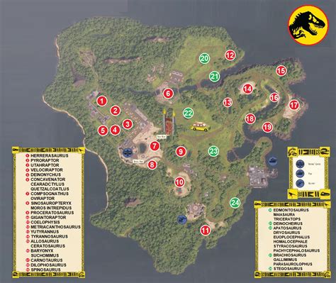 Isla Nublar Brochure Map At Jurassic World Evolution 2 Nexus Mods And
