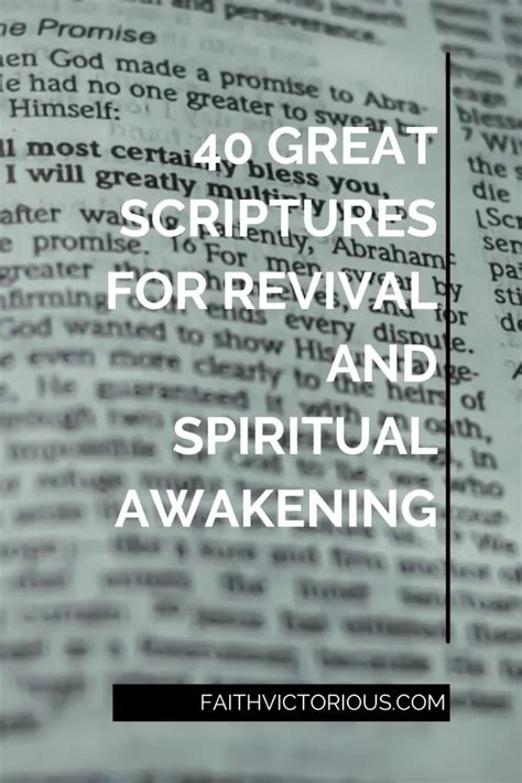 40 Great Scriptures For Revival And Spiritual Awakening Faith Victorious