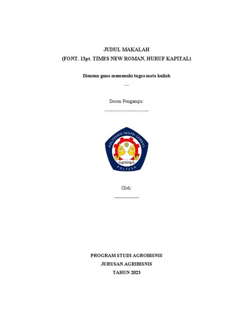 Template Penulisan Makalah Uts Pdf