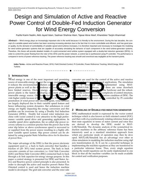 Pdf Design And Simulation Of Active And Reactive Power Control · Pdf Filegy Generation