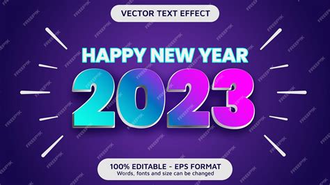 Premium Vector Happy New Year 2023 Vector Text Effect