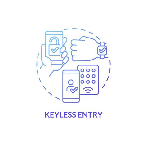 Keyless Entry Blue Gradient Concept Icon Smart Lockpad Touchless System Service Abstract Idea
