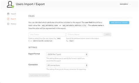 User Import Export Extension
