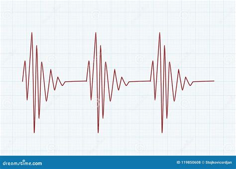 Heart Line Graph Stock Vector Illustration Of Human 119850608